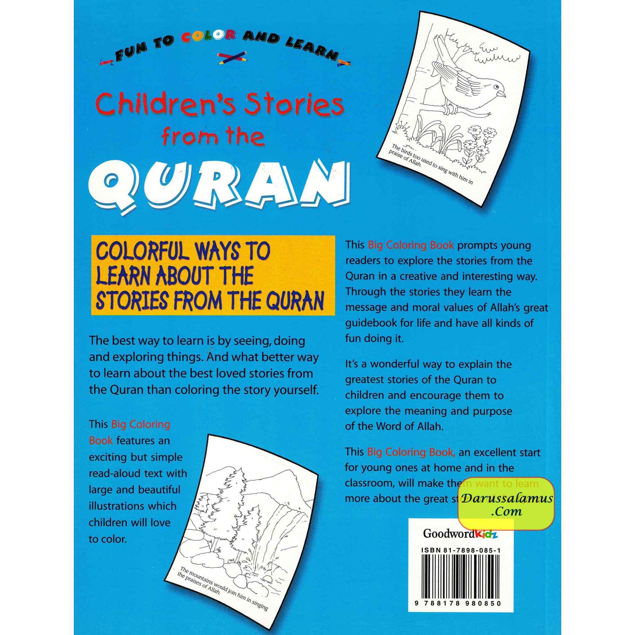 Fun To Color and Learn Children's Stories from the Quran – DARUSSALAM US